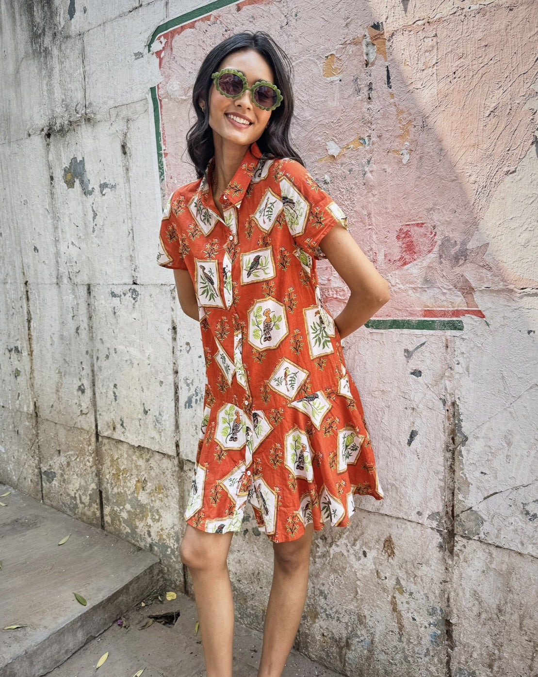 GRACIE DRESS IN BIRDS OF INDIA – Fredericksburg Texas Store